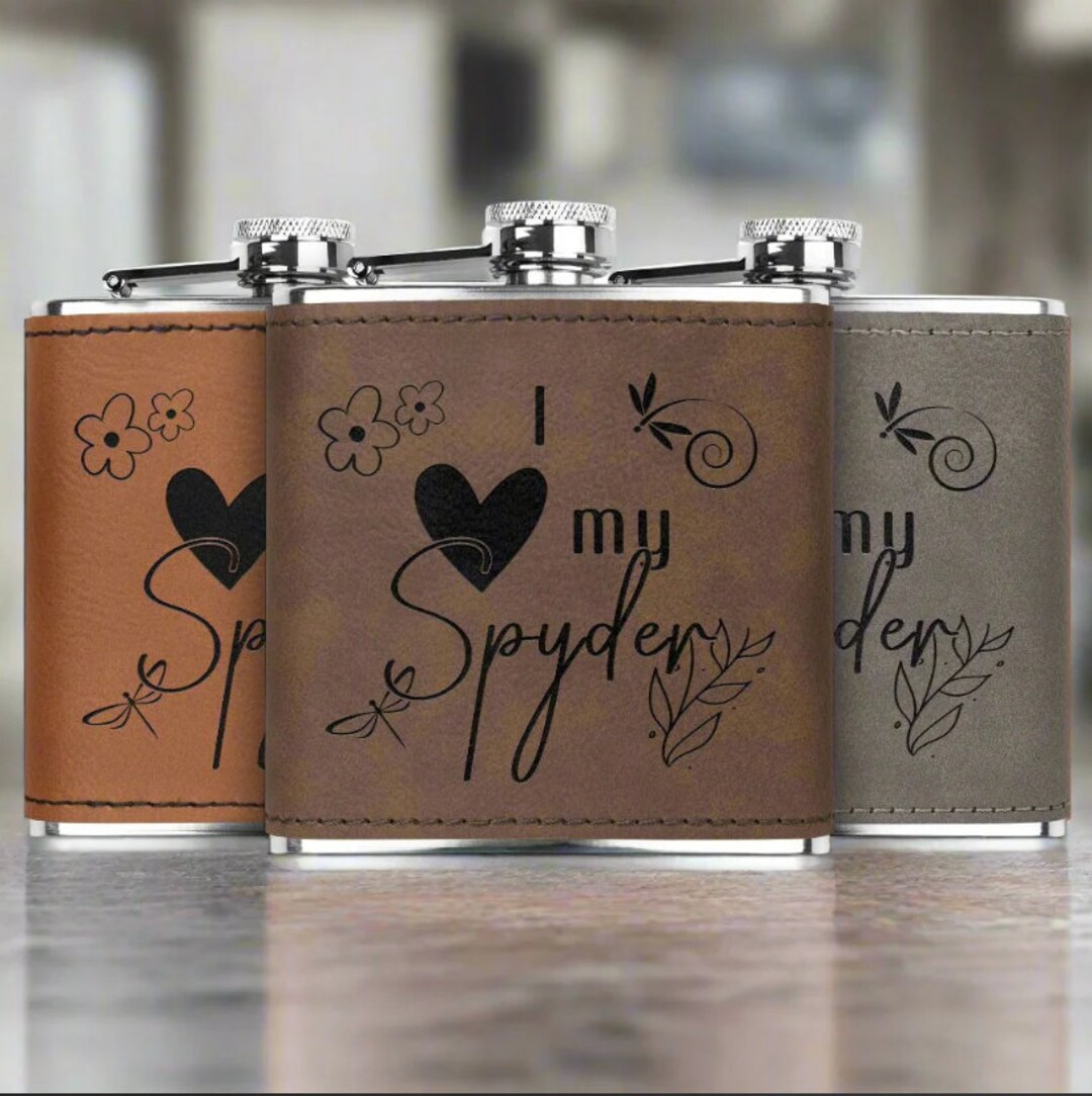 Can-am Spyder Flask, Spyder Dad Gift Flask, Leather Flask, Spyder Ryder Gift, Spyder Mom Gift ...