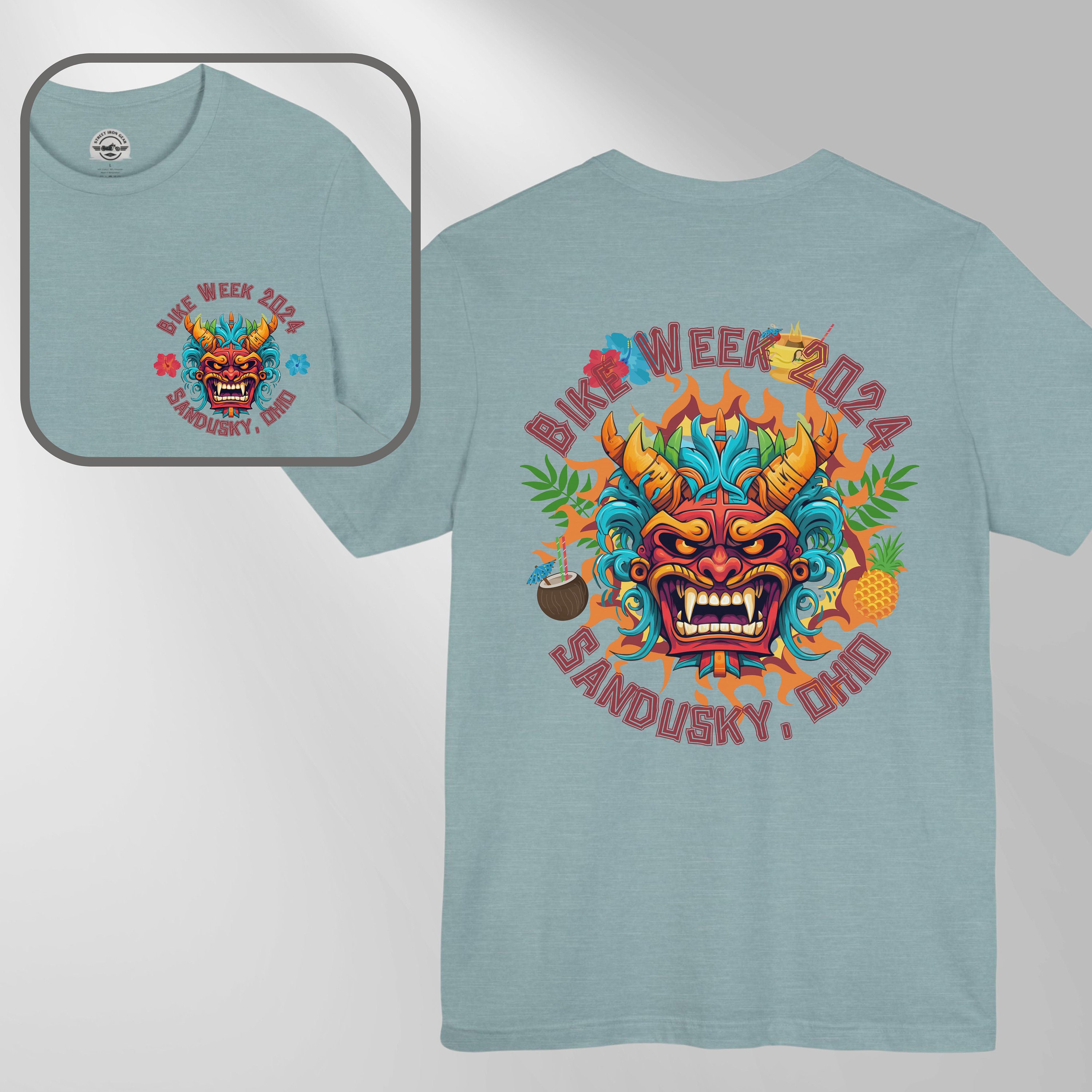 Ohio Bike Week 2024 Shirt, Tiki Demon T Shirt, Tropical Motorcycle ...