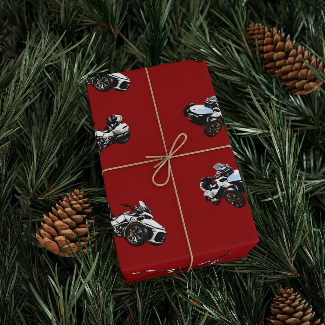 Spyder Motorcycle Gift Wrapping Paper, Motorcycle Lover Christmas Gift ...