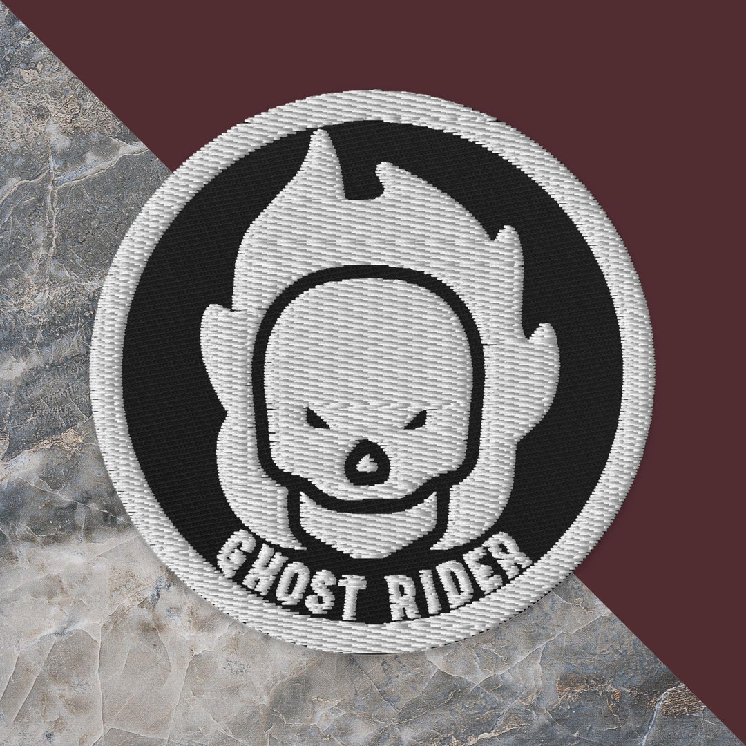 Ghost Rider Skull Embroidered Patch: Biker Vest Applique - Etsy