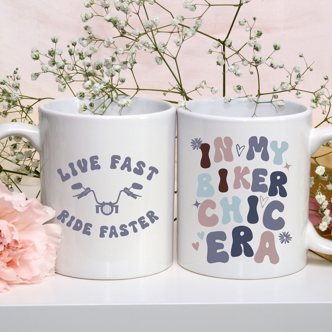 Biker Chic Coffee Mug: Motorcycle Women Gift, 15 Oz - Etsy