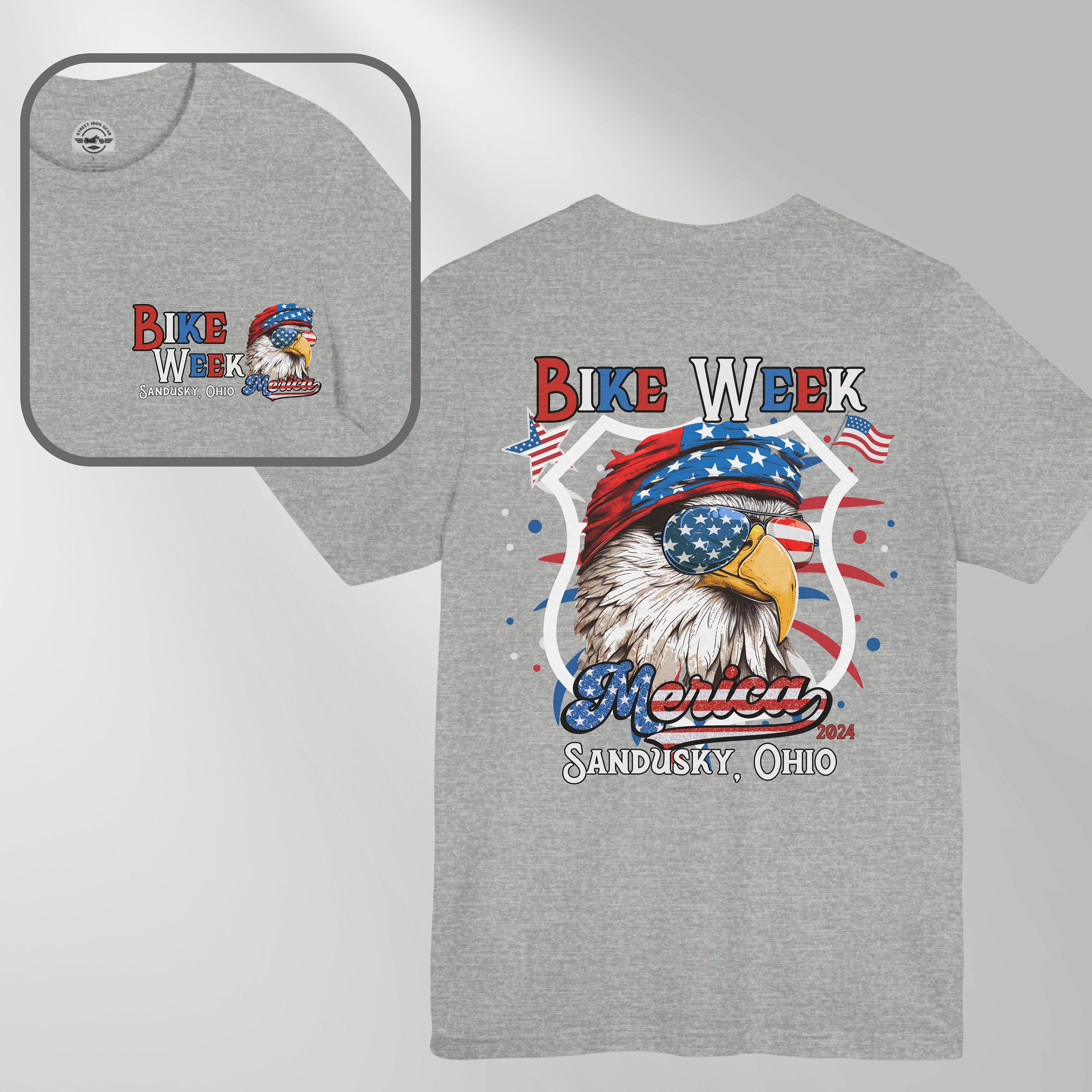 American Eagle Ohio Bike Week 2024 Shirt, Flag Eagle Tee, Motorcycle ...