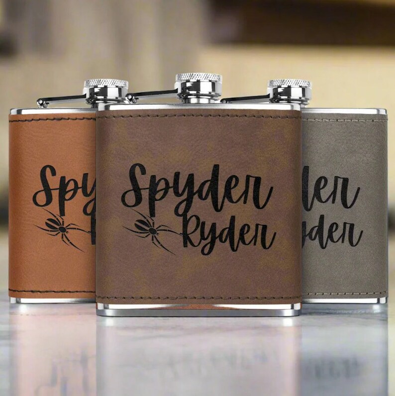 Can-am Spyder Flask: Laser Engraved Leather Gift - Etsy