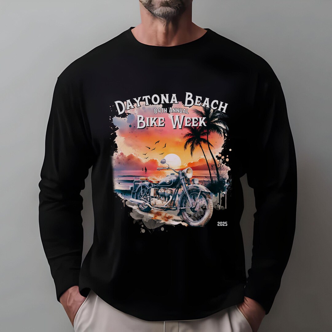 Daytona Bike Week 2025 Watercolor Graphic Motorcycle Lover Biker T ...