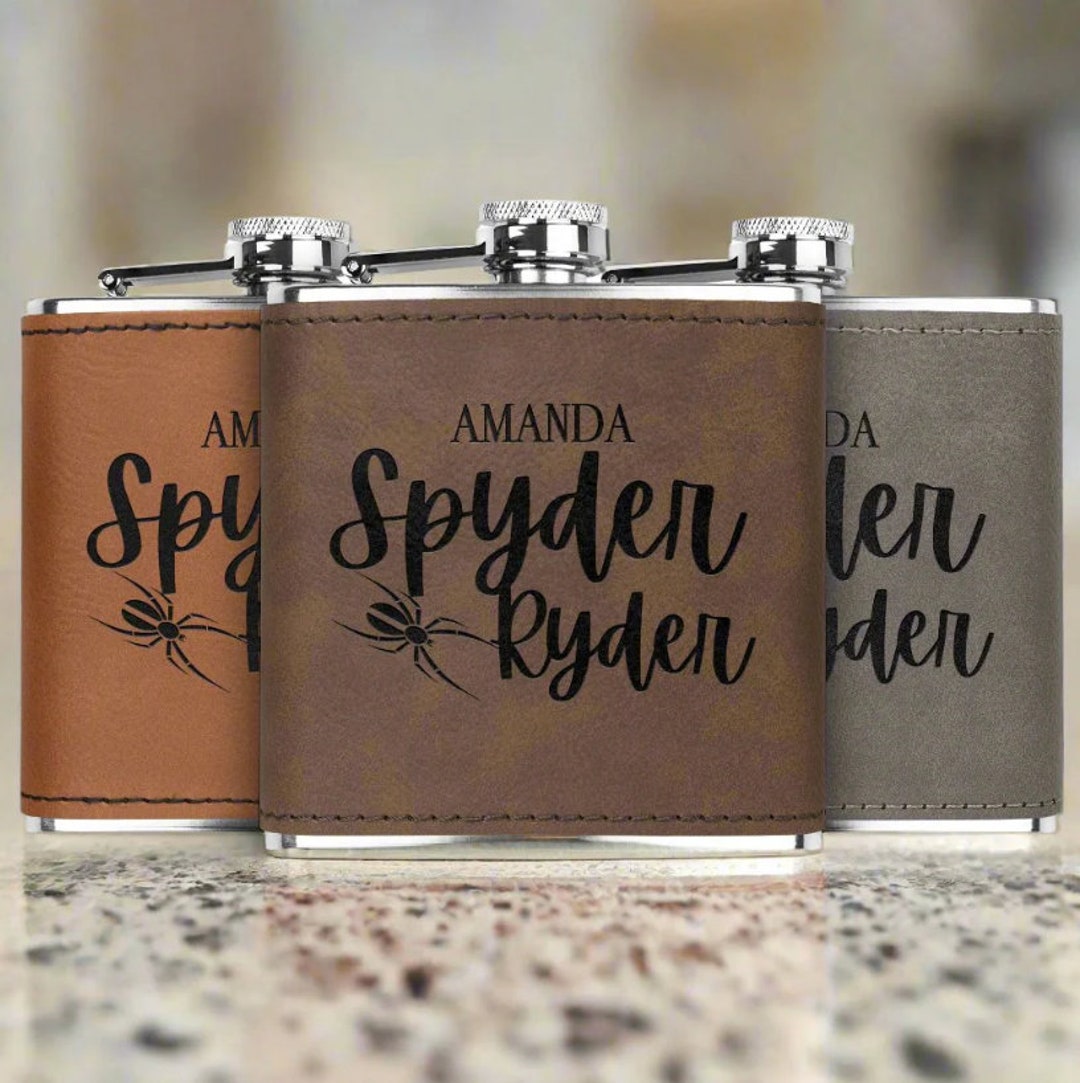 Personalized Can-am Spyder Flask, Spyder Gift Flask, Leather Flask, Spyder Ryder Gift, Custom ...