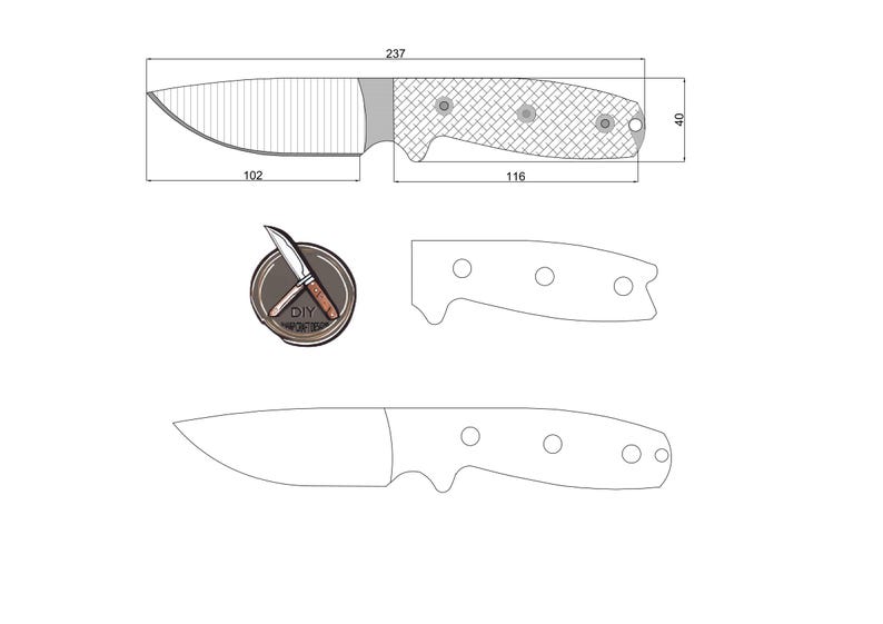 EDC Knife Template | Pdf Dxf Dwg Digital Download for CNC & Laser ...