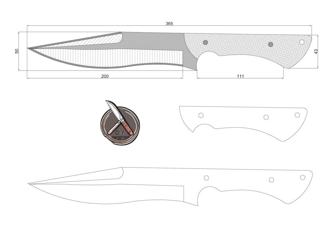 Tactical Clip-point Knife Design | Pdf, DWG, and DXF Files | Custom ...
