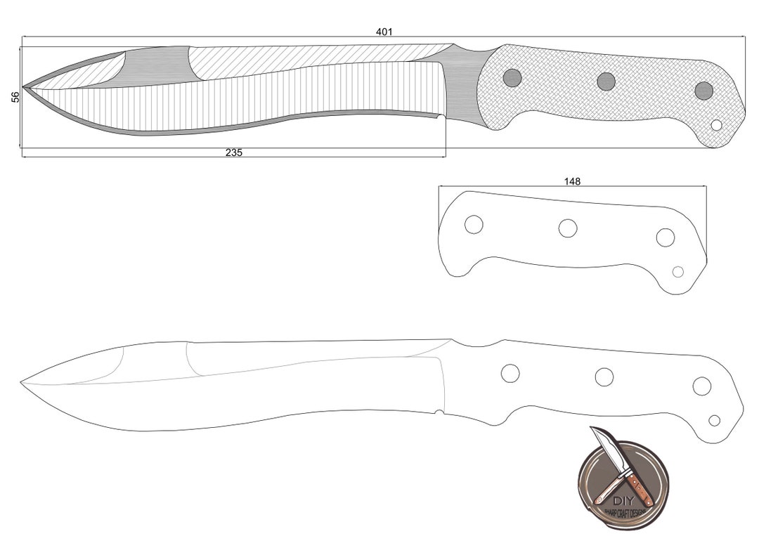 Full-tang Chef Knife Digital Template, Professional Kitchen Knife ...