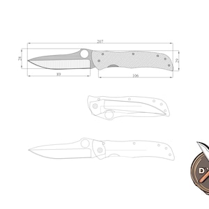 Knife Drawing, Sketch, Printable Templates, Custom Knife Plans, Design ...