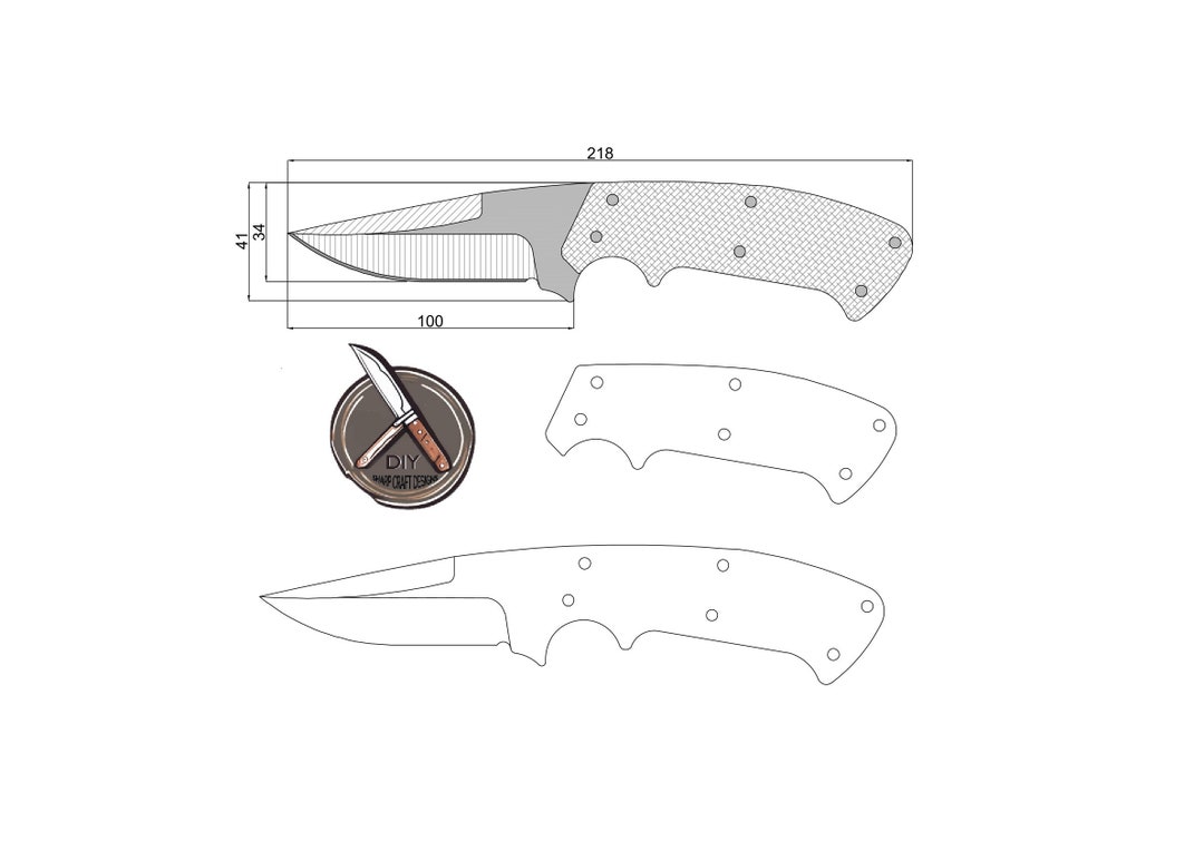 Tactical Knife Design | Pdf, DWG, DXF Files for DIY Knife Makers ...