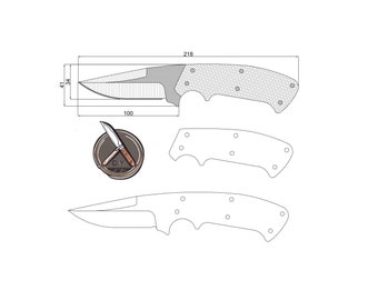 Heavy-duty Tactical Knife Design | High-quality Pdf, DWG, and DXF Files ...