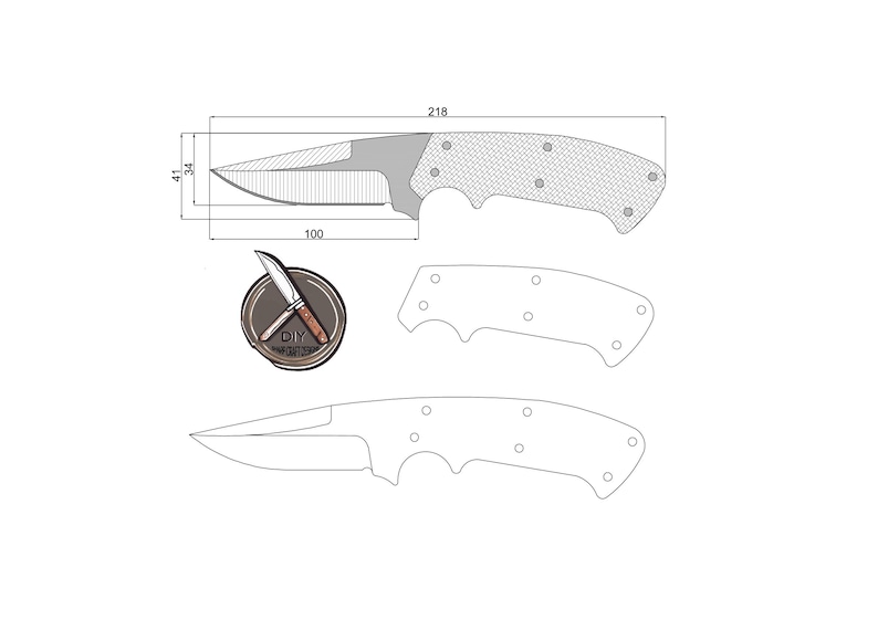 Tactical Knife Design | Pdf, DWG, DXF Files for DIY Knife Makers ...
