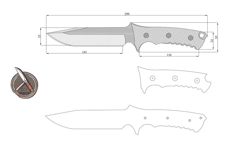 Survival Knife Template: Versatile Blade Design (DWG, DXF, PDF) - Etsy UK