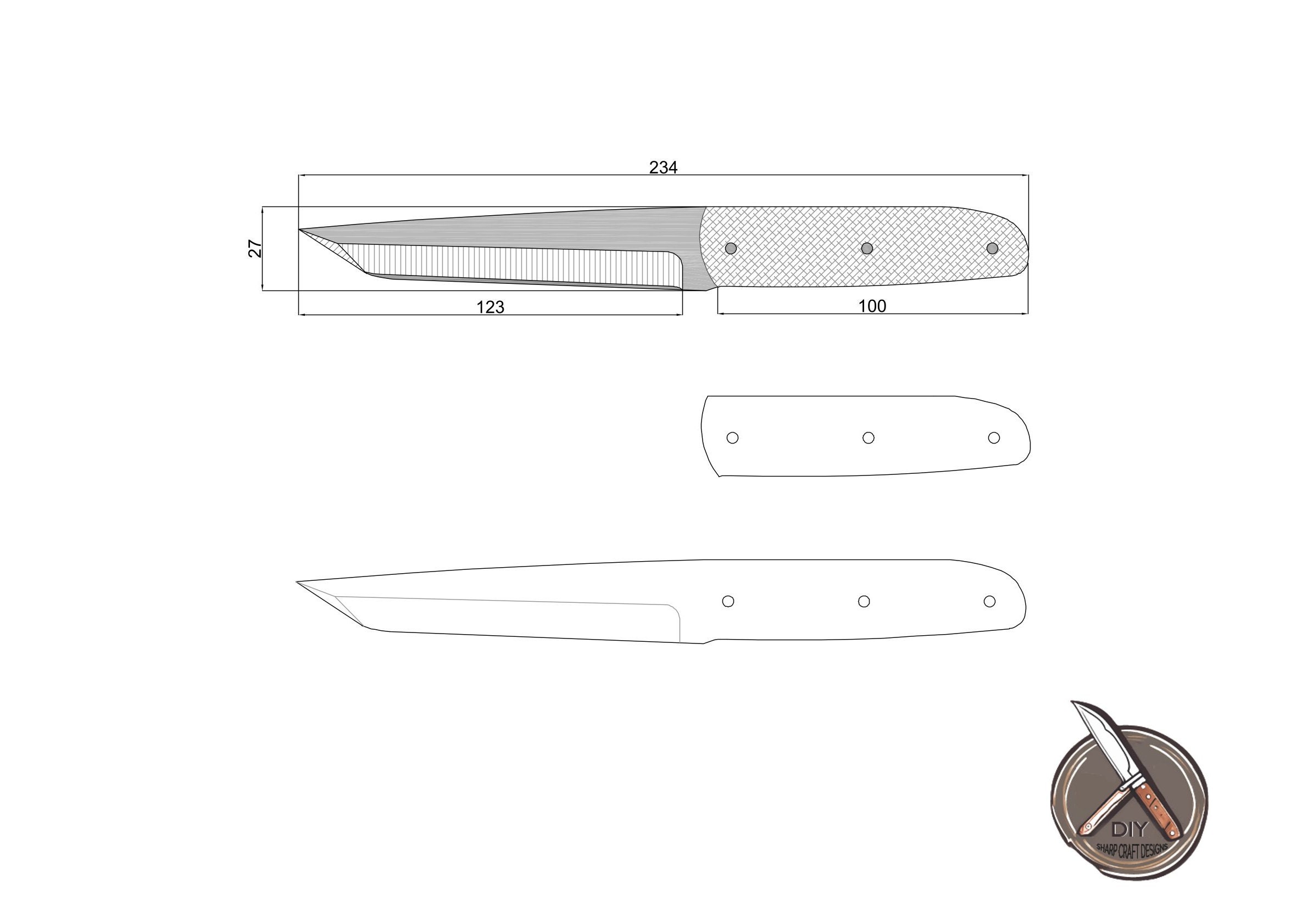 Classic Slicing Knife Digital Template,professional Chef's Slicer ...
