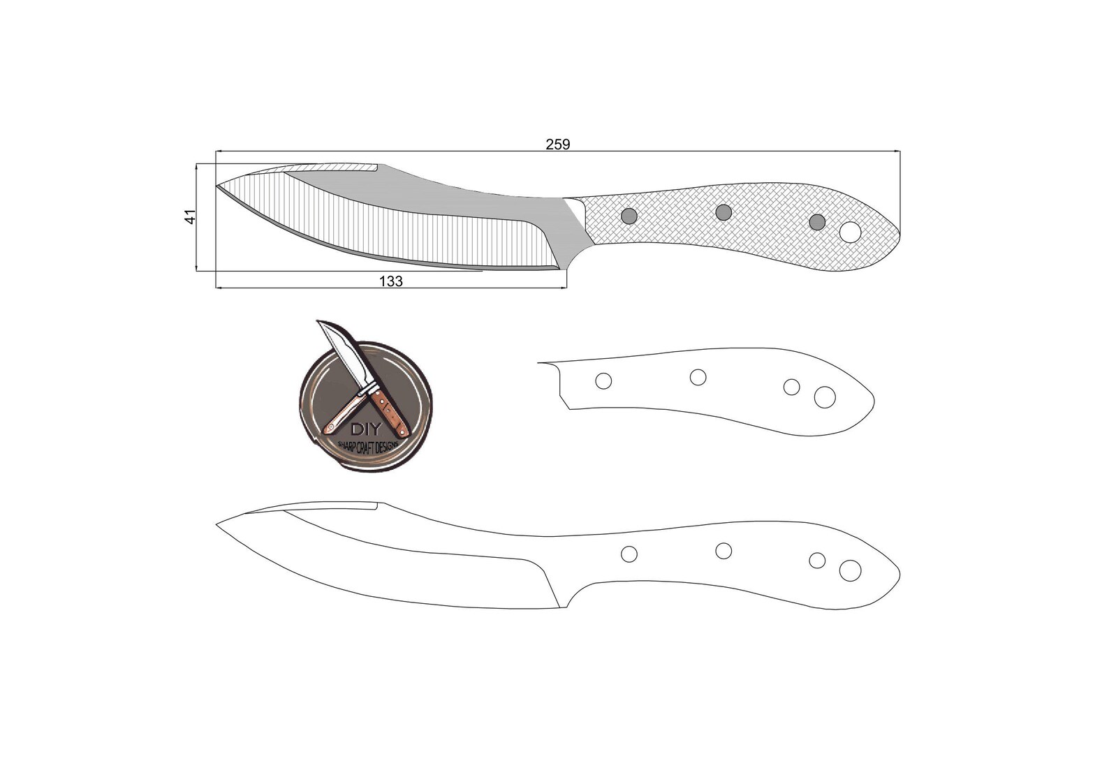 Traditional Cleaver Knife Design Pdf, DWG, and DXF Files Handmade ...