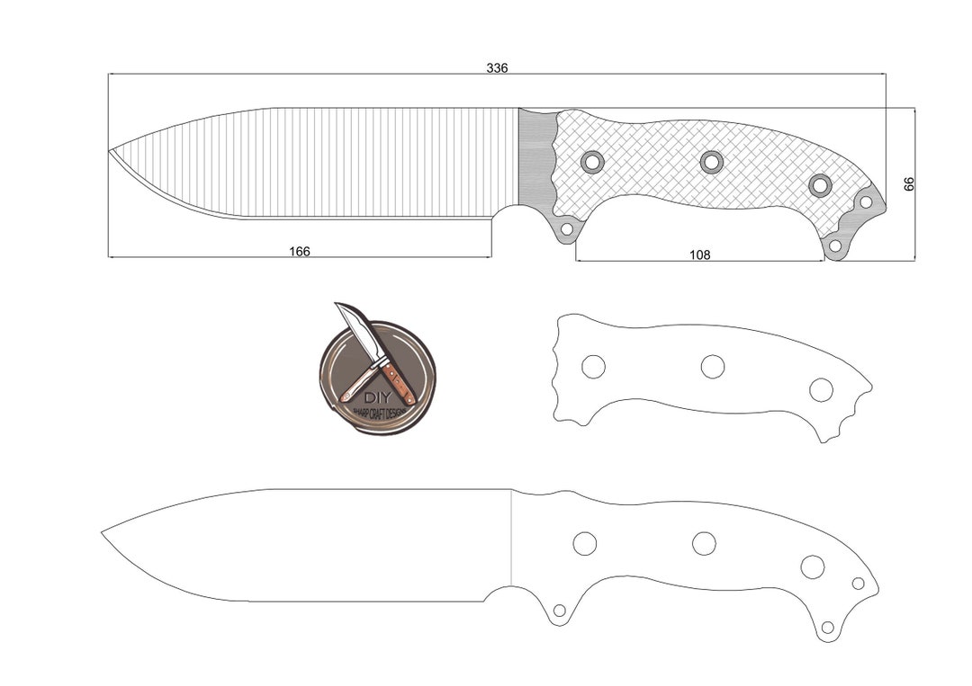 All-purpose Utility Knife Digital Template - Craft With PDF, DXF, DWG ...