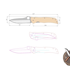 Knife Drawing, Sketch, Printable Templates, Custom Knife Plans, Design ...