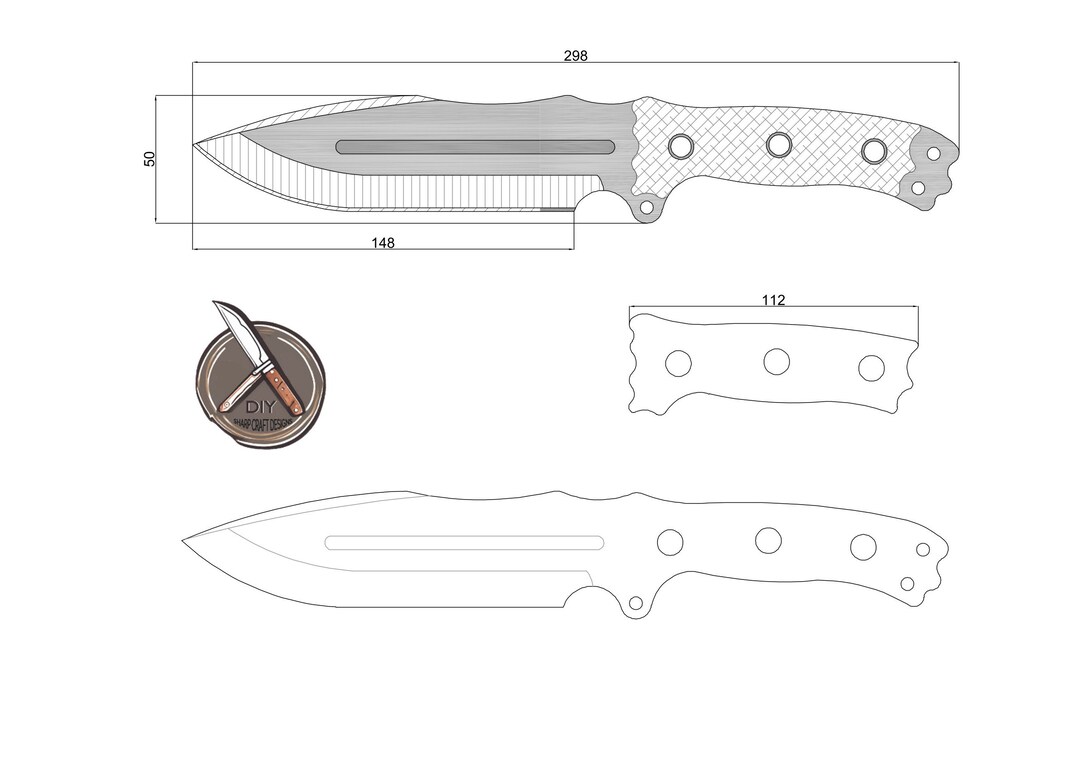 Custom Tactical Knife Digital Template - Ideal for Outdoor and Survival ...