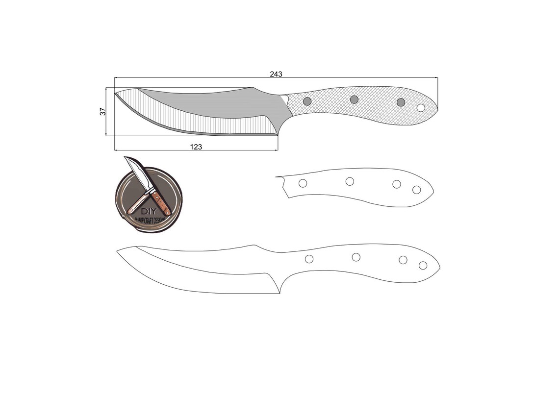Traditional Cleaver Knife Design Pdf, DWG, and DXF Files Handmade ...