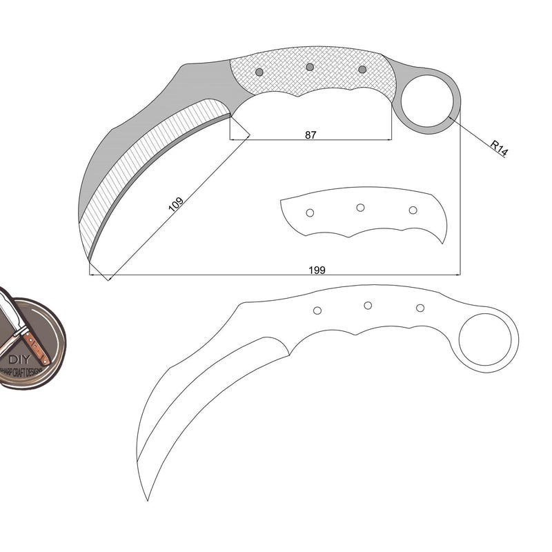 Karambit Knife Template - Etsy
