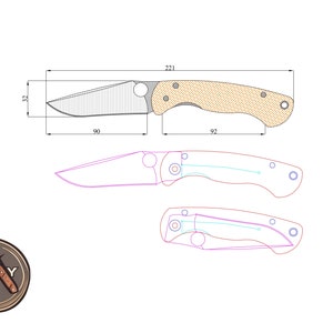 Knife Drawing, Sketch, Printable Templates, Custom Knife Plans, Design ...