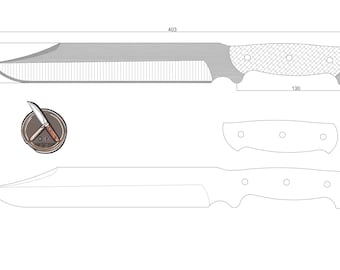 Digital Knife Template With Handle and Blade Plans for Diy Knife Makers ...