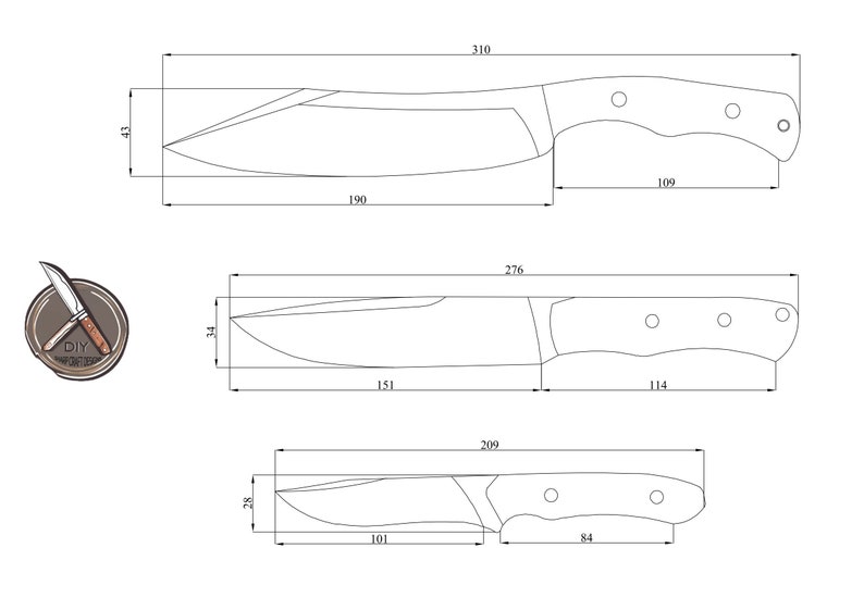 Precision Crafted Knife Template | DIY Sharp Blade Design Plan ...