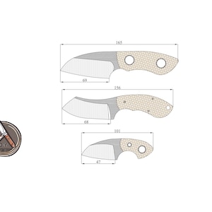 Three-size Knife Set Templates | Versatile Utility Blade Blueprints ...