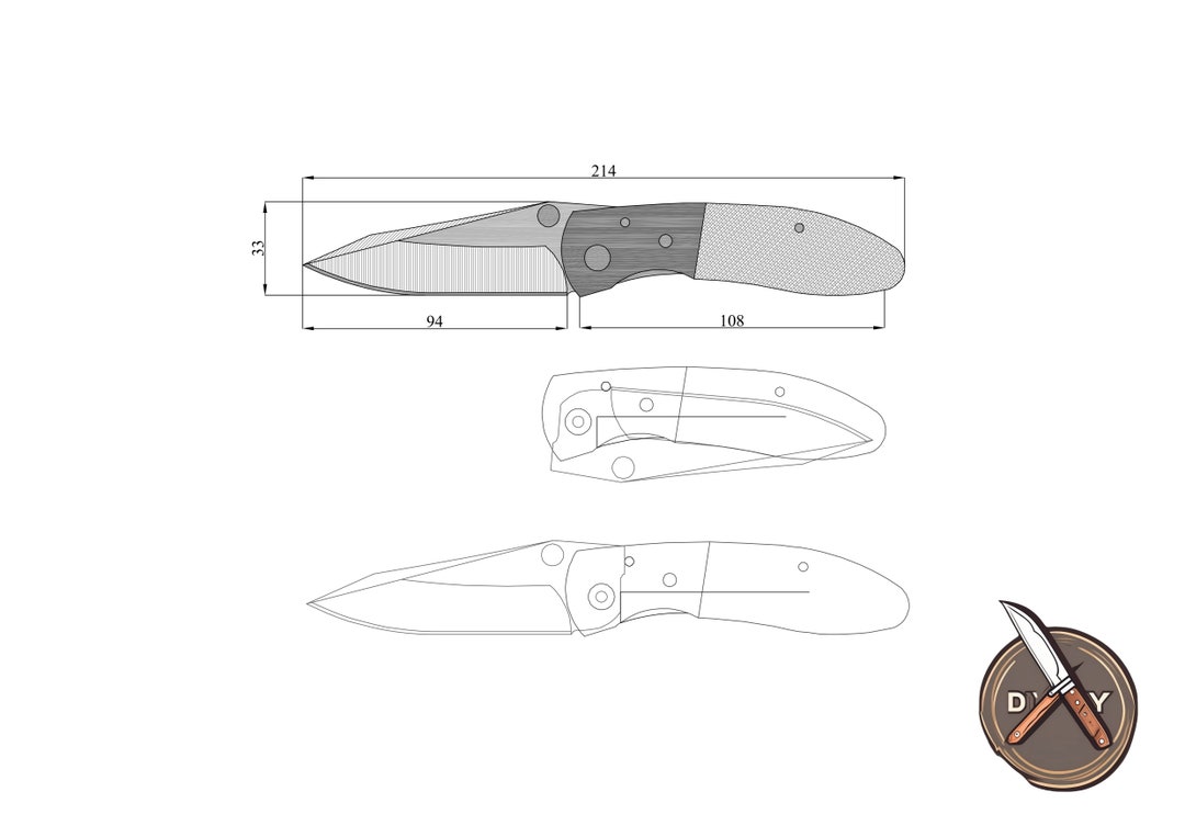 Sleek Folding Knife Design Blueprint, Tactical EDC Craftsmanship Guide ...