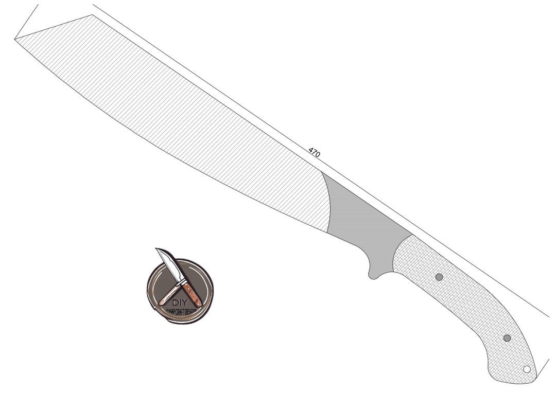 Machete Knife Design Template - High-quality Pdf Dwg Dxf Plans for DIY ...