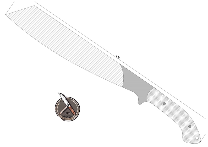 Machete Knife Design Template - High-quality Pdf Dwg Dxf Plans for DIY ...