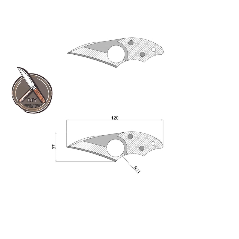 Karambit Template - Etsy