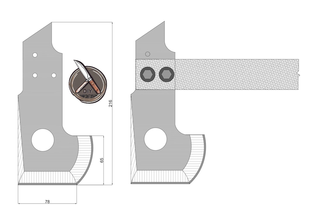 Bearded Axe Head Template | Pdf Dxf Dwg Digital Plans for CNC & Laser ...