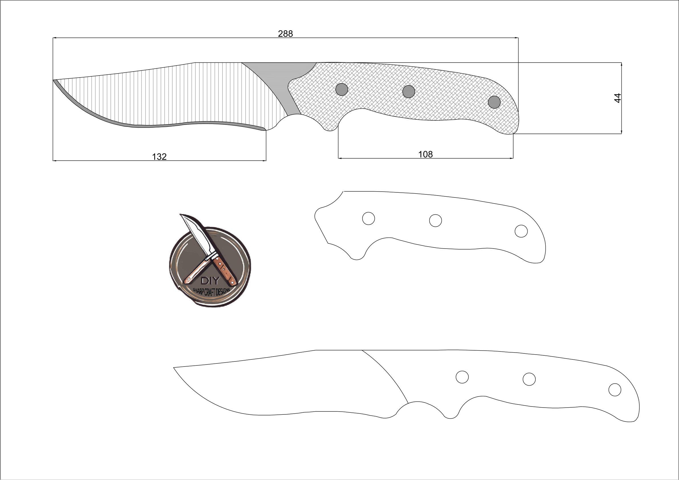 Ergonomic Skinning Knife Design | Pdf, DWG, and DXF Files | Custom ...