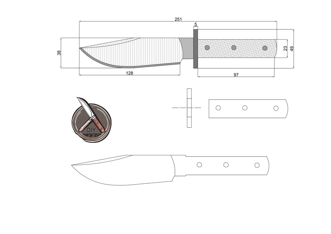 Compact Utility Knife Design | High-quality Pdf, DWG, and DXF Files ...