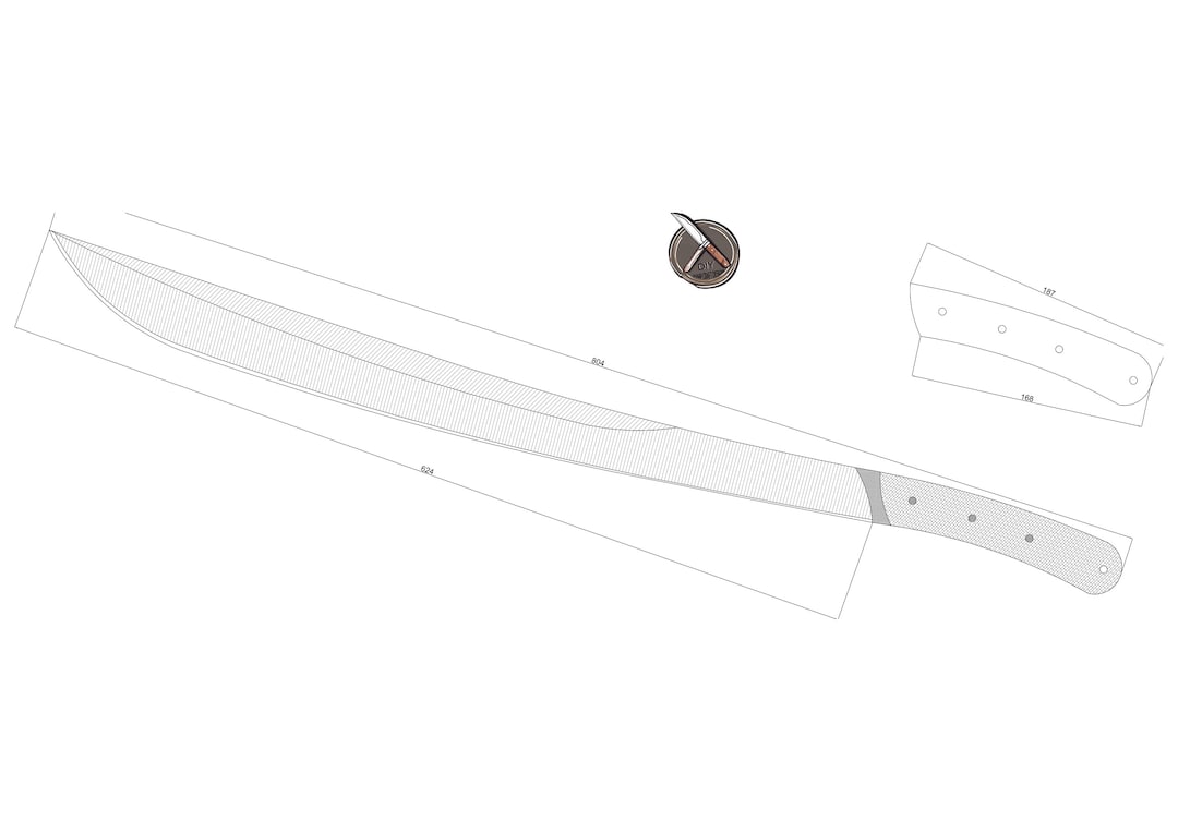 Machete Knife Design Template - Digital Pdf DWG DXF Plans for Custom ...