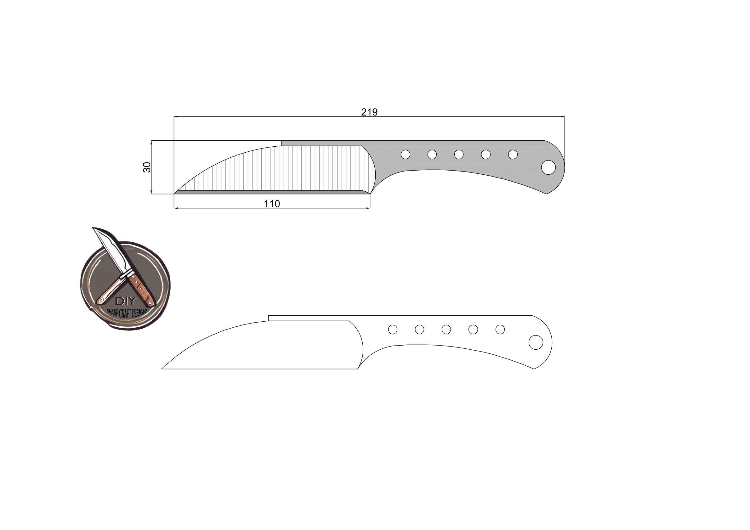 Traditional Cleaver Knife Design | Pdf, DWG, and DXF Files | Handmade ...