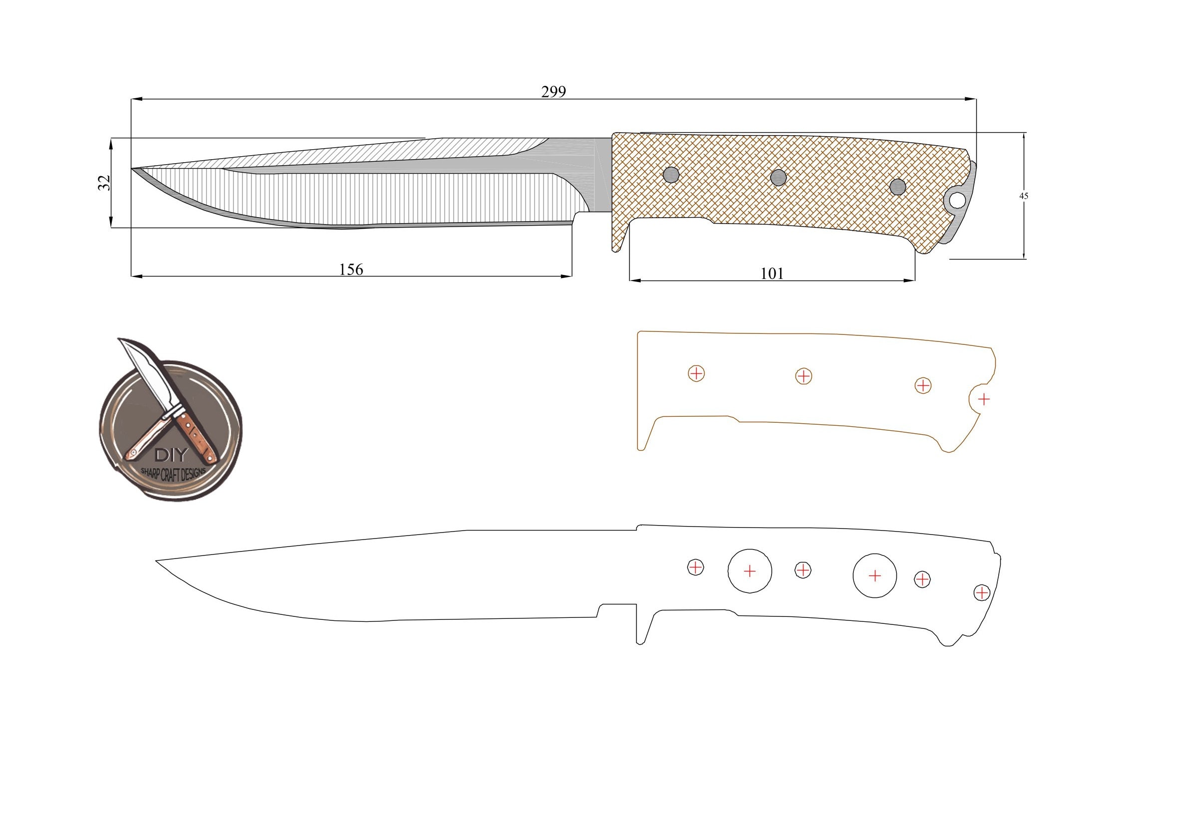 Precision Knife Making Template - Chef's Blade Digital Design in PDF ...