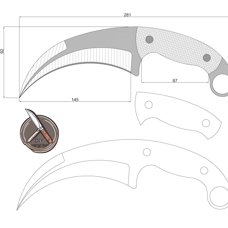 Karambit Template - Etsy