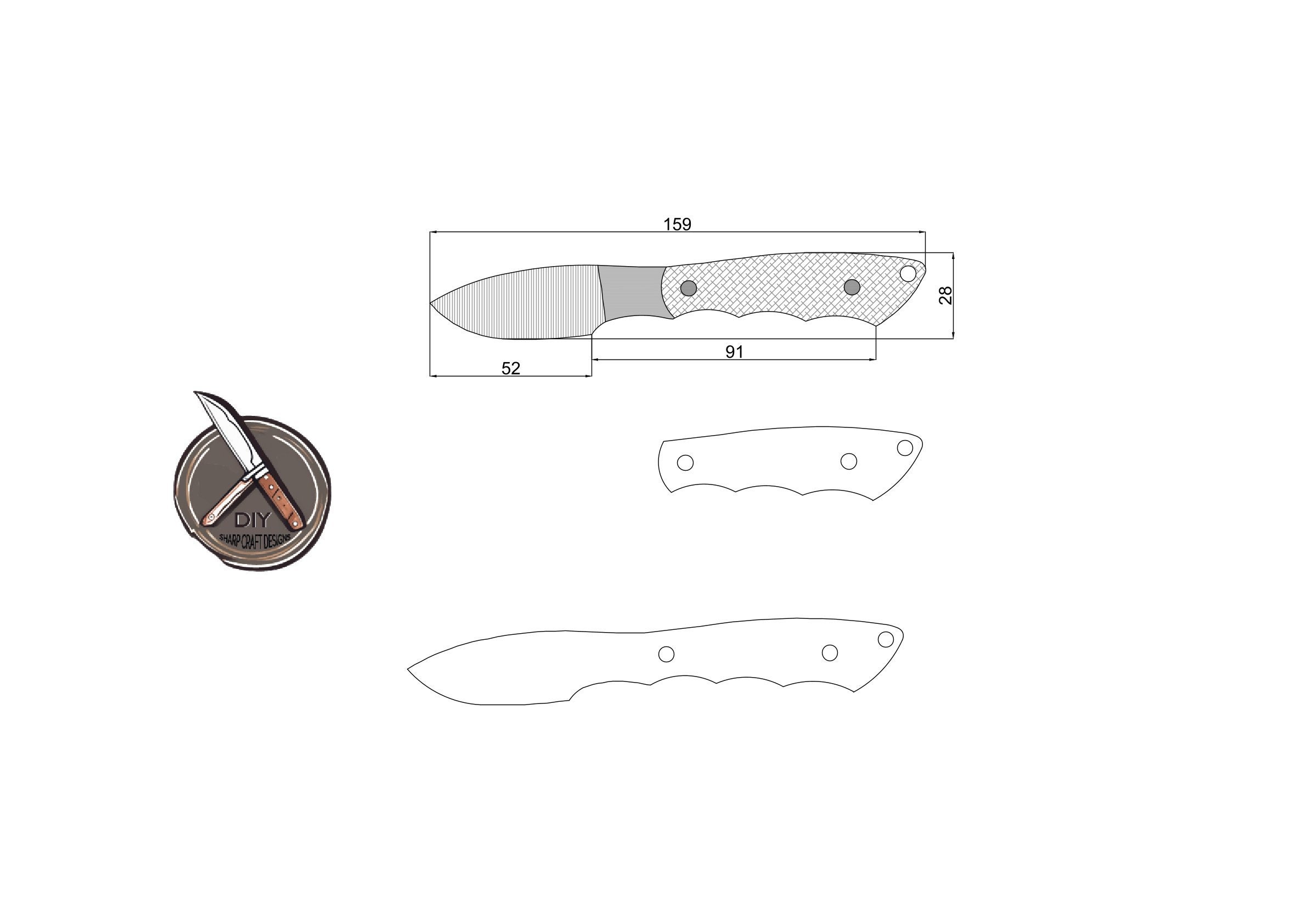 Small Utility Knife Design | High-quality Pdf, DWG, and DXF Files | DIY ...