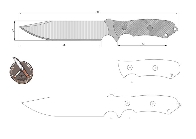 Precision Knife Blueprint & Template | DIY Knife Crafting Plans | DWG ...