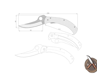 Knife Drawing/knife Sketch/knife Templates Printable/custom Knife ...