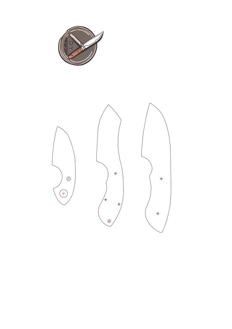 Three-size Knife Set Templates | Versatile Utility Blade Blueprints ...