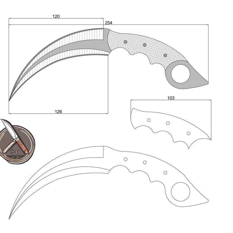 Karambit Knife Template - Etsy