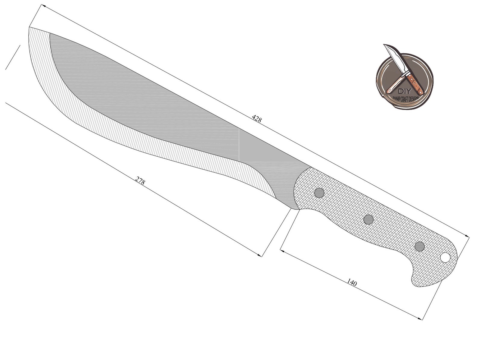 Artisan Machete Crafting Design - Digital Template in PDF, DWG, DXF - Etsy
