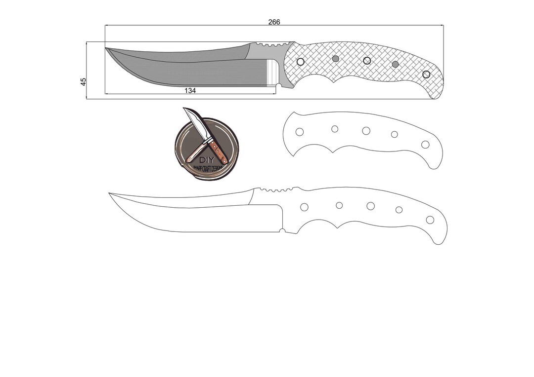 Hunting Knife Template | Pdf Dxf Dwg Digital File for CNC Laser Cut ...