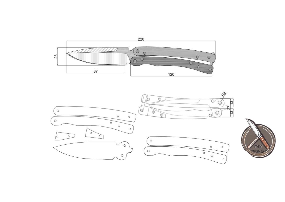 High-quality DIY Knife Making Templates - Digital Pdf, DXF, DWG Formats ...