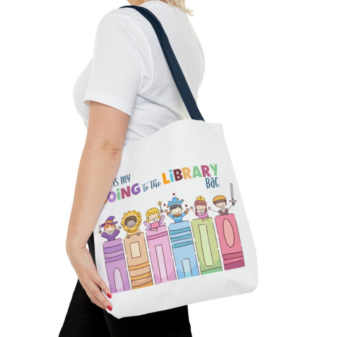 Tote Bag for Child's Library Books, Love of Reading, Never Lose Library ...