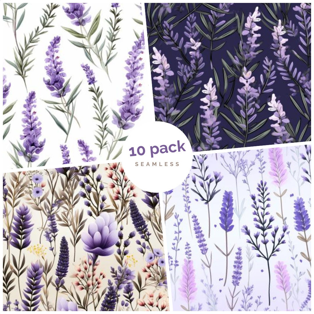 10 Lavender Floral Pattern Seamless Prints - Etsy