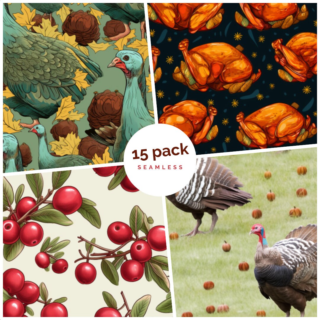 15 Thanksgiving Themed Seamless Prints - Etsy